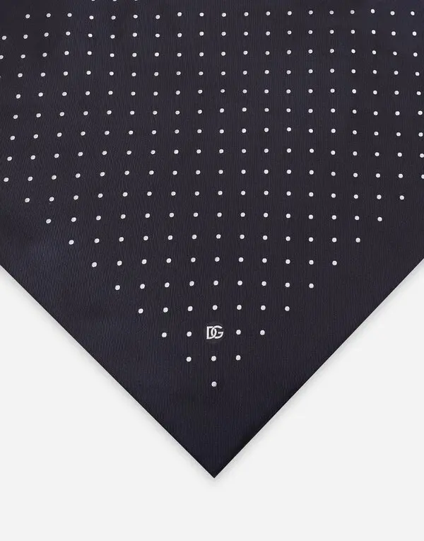 Dolce & Gabbana Silk Jacquard Pocket Square With Dg Logo Ties And Pocket Squares Silk - Blue