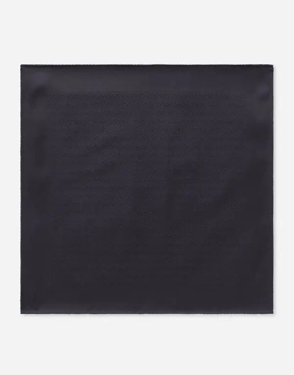 Dolce & Gabbana Silk Jacquard Pocket Square With Dg Logo Ties And Pocket Squares Silk - Blue