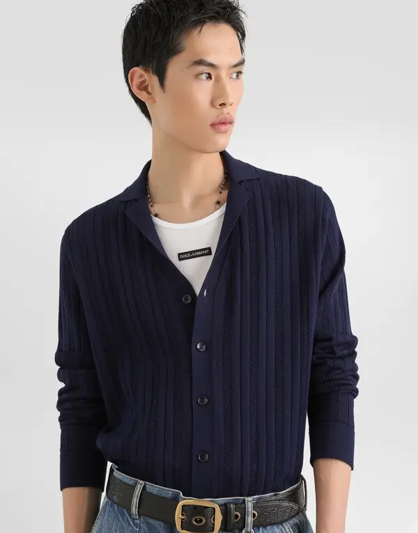 Dolce & Gabbana Openwork Cotton Cardigan Sweaters And Cardigans