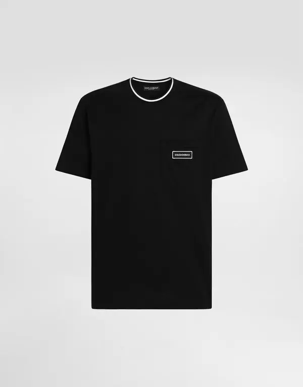 Dolce & Gabbana Cotton T-shirt With Logo T-shirts And Polos - Black