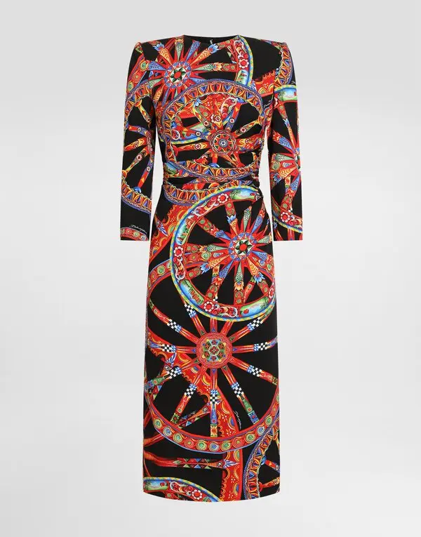 Dolce & Gabbana Carretto-print Charmeuse Dress Dresses - Multicolor