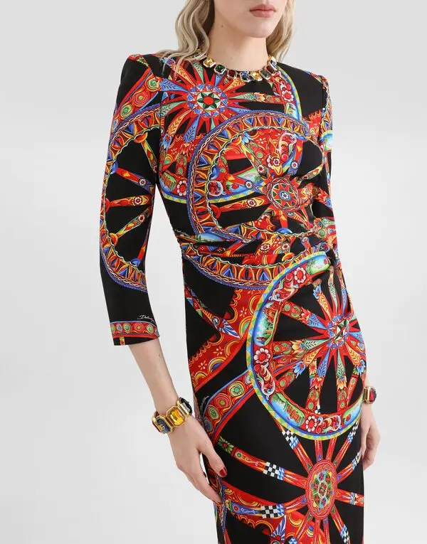 Dolce & Gabbana Carretto-print Charmeuse Dress