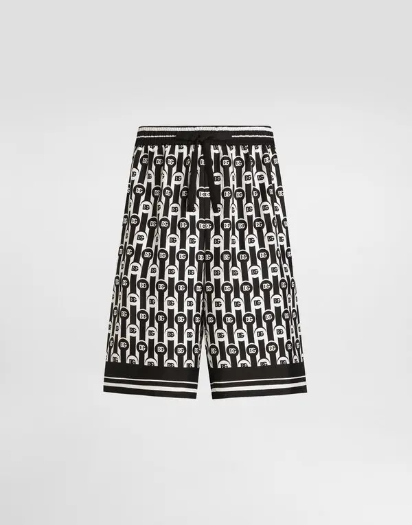 Dolce & Gabbana Printed Silk Twill Bermuda Shorts