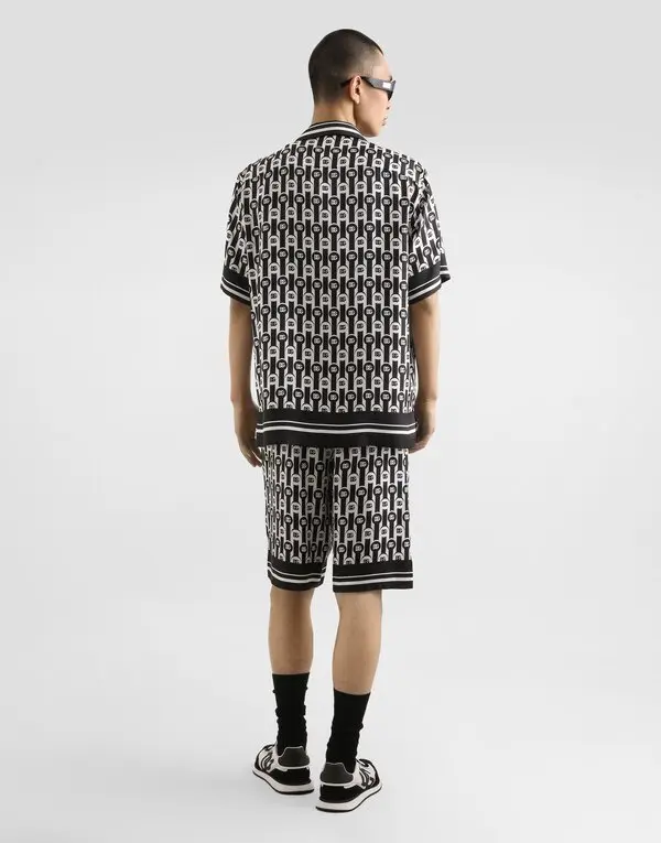 Dolce & Gabbana Printed Silk Twill Bermuda Shorts