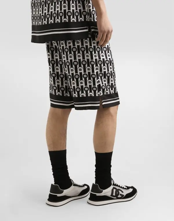 Dolce & Gabbana Printed Silk Twill Bermuda Shorts