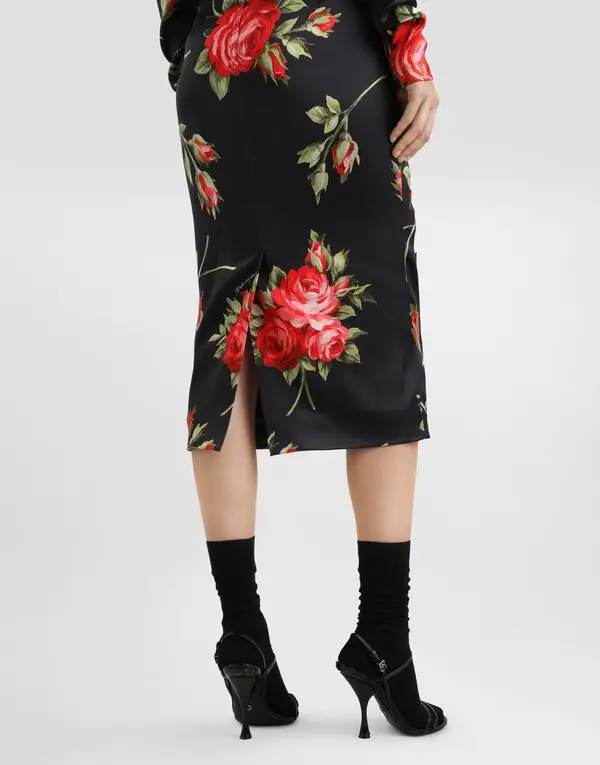 Dolce & Gabbana Rose Bouquet-print Sheath Dress Dresses