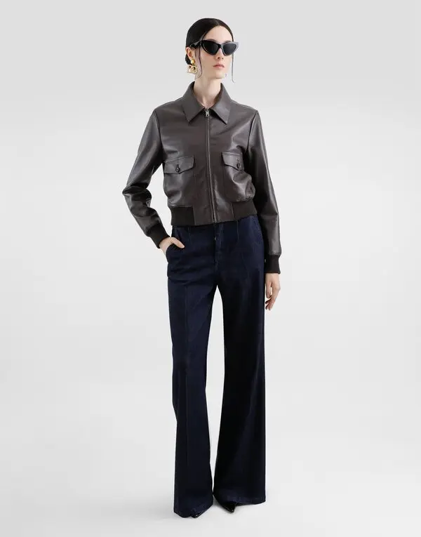 Dolce & Gabbana Short Plongé Nappa Leather Jacket Coats And Jackets