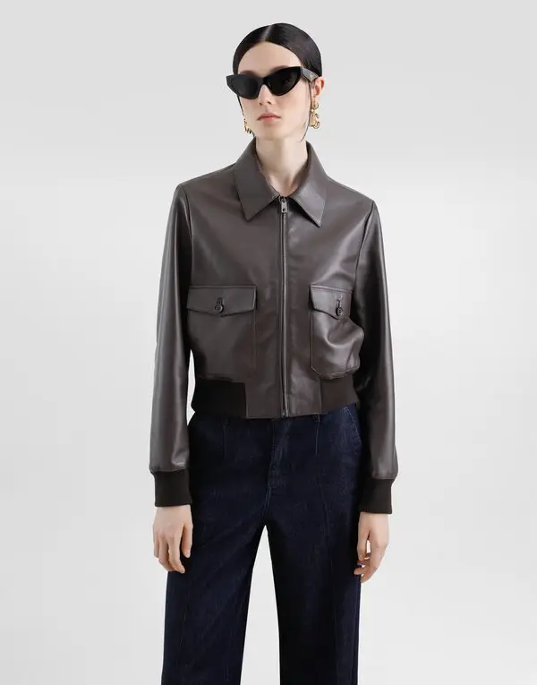 Dolce & Gabbana Short Plongé Nappa Leather Jacket Coats And Jackets