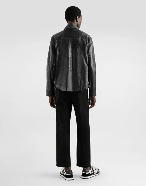 Dolce & Gabbana Leather Shirt With Logo And Tag Shirts