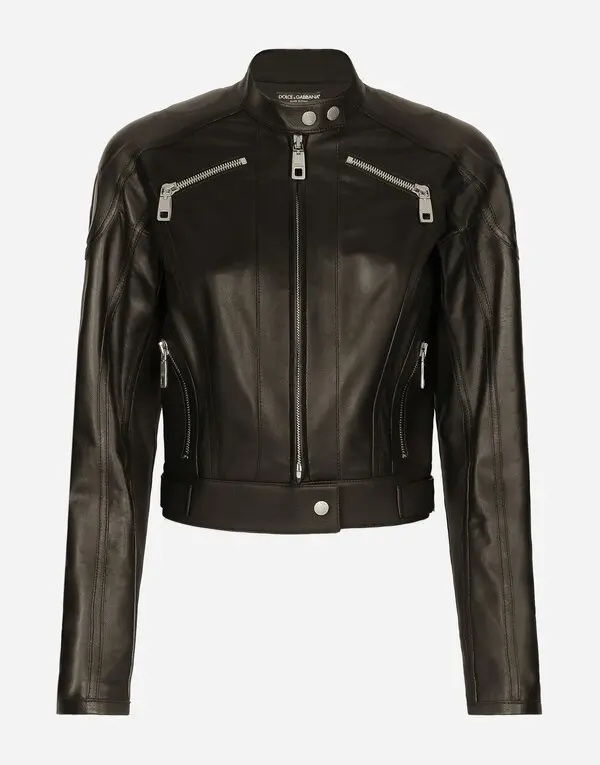 Dolce & Gabbana Nappa Leather Biker Jacket Coats And Jackets Leather