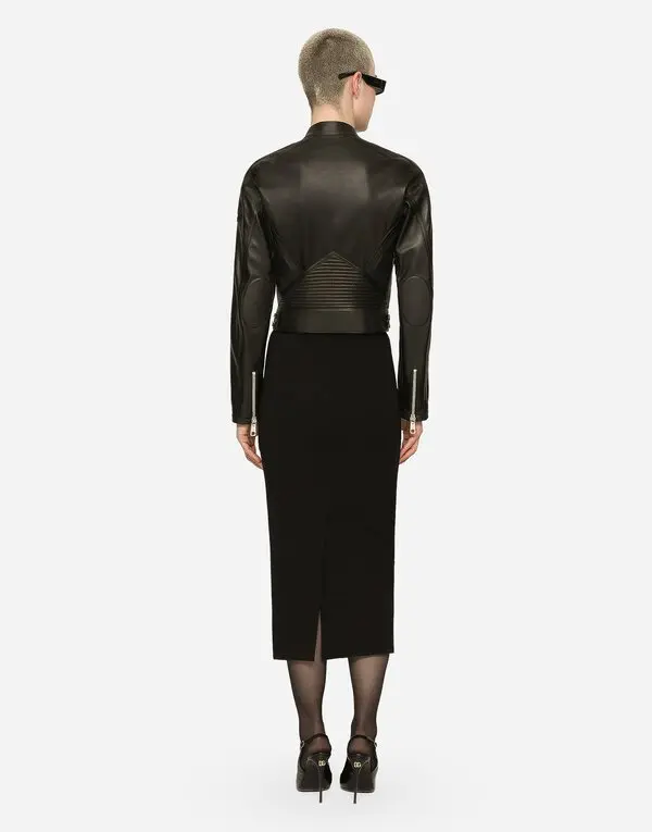 Dolce & Gabbana Nappa Leather Biker Jacket Coats And Jackets Leather