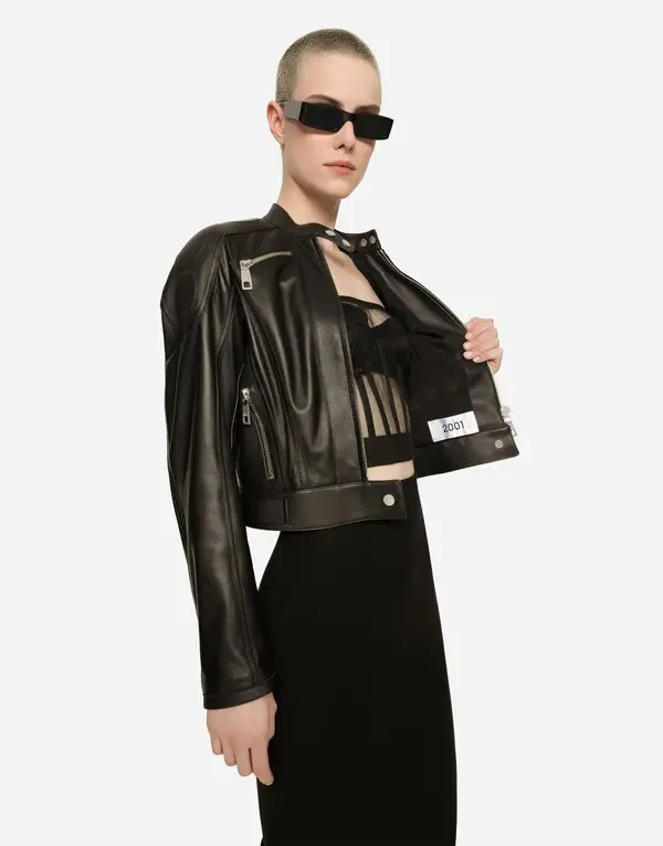 Dolce & Gabbana Nappa Leather Biker Jacket Coats And Jackets Leather