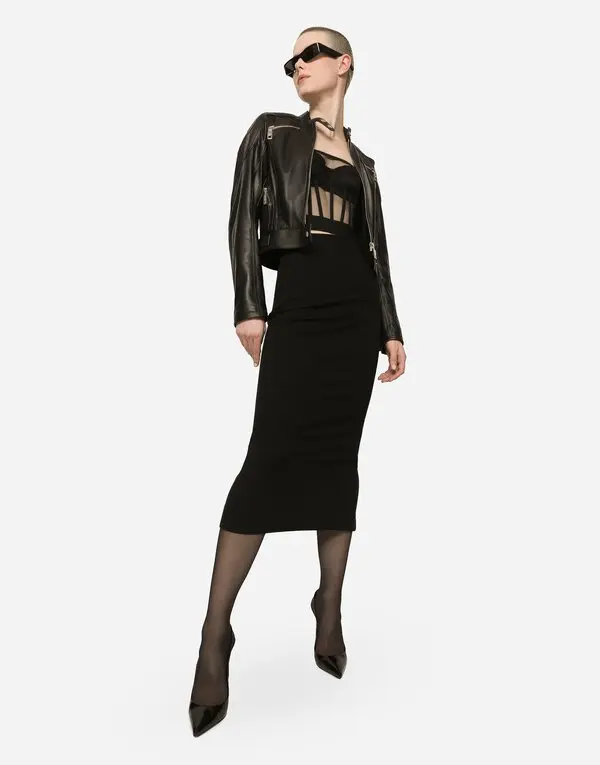 Dolce & Gabbana Nappa Leather Biker Jacket Coats And Jackets Leather