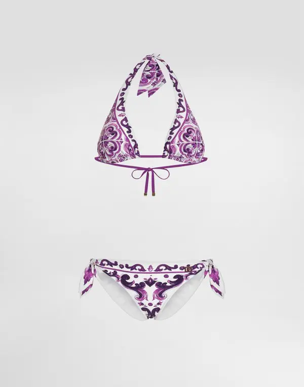 Dolce & Gabbana Triang Imb+slip Fioc� Swimwear Fabric