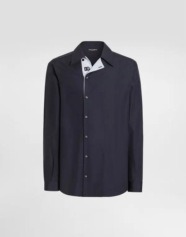 Dolce & Gabbana Martini Cotton Poplin Shirt Shirts - Blue