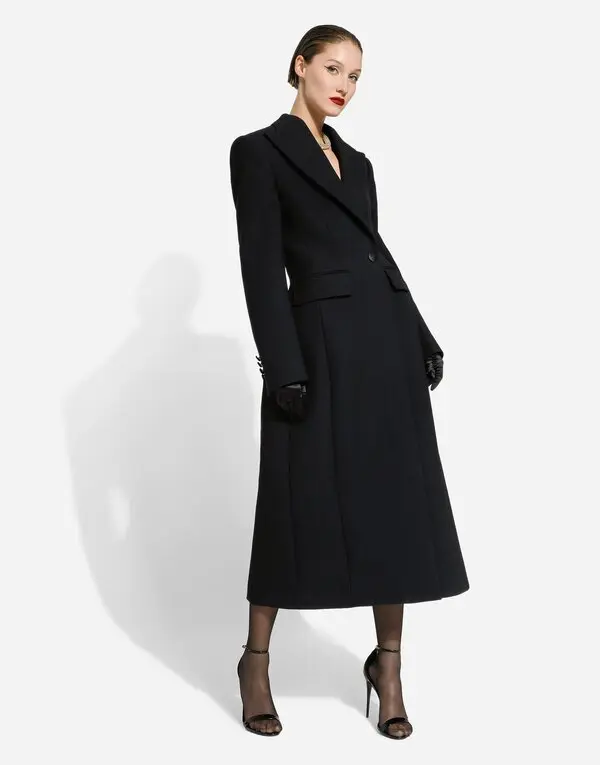 Dolce & Gabbana Long Single-breasted Wool Cady Coat Coats And Jackets Wool