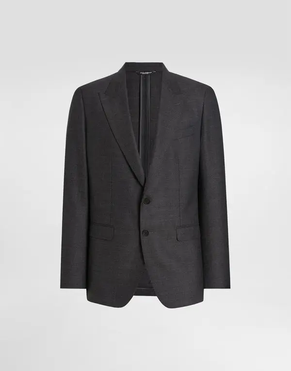 Dolce & Gabbana Single-breasted Taormina Wool Jacket Gray