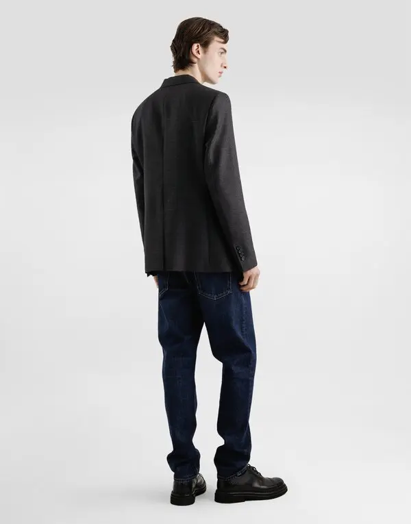 Dolce & Gabbana Single-breasted Taormina Wool Jacket Gray