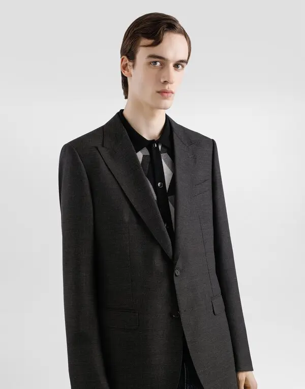Dolce & Gabbana Single-breasted Taormina Wool Jacket Gray
