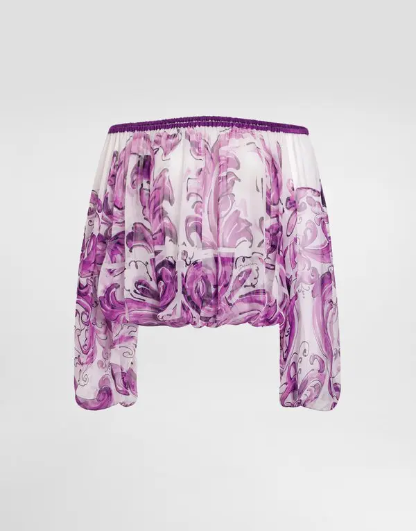 Dolce & Gabbana Majolica-print Silk Chiffon Blouse - Multicolor