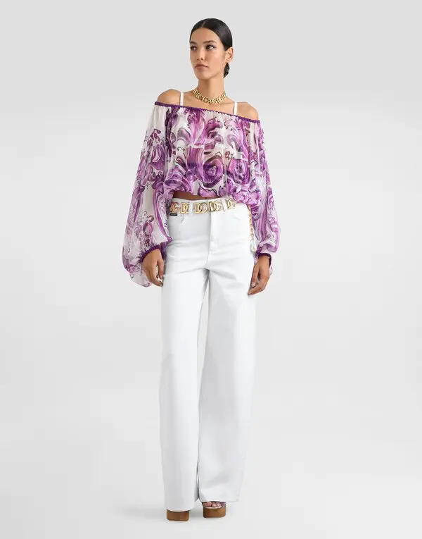 Dolce & Gabbana Majolica-print Silk Chiffon Blouse - Multicolor