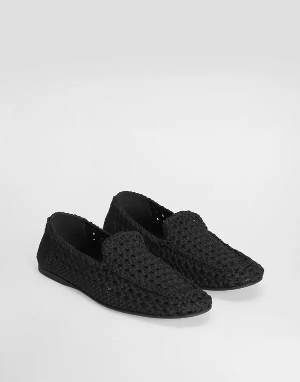 Dolce & Gabbana Crocheted Driver Loafers - Black
