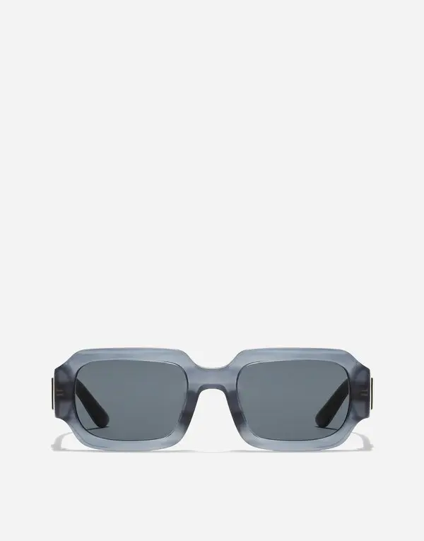 Dolce & Gabbana Acetate Sunglasses With Gold Tone Logo Detail - Blue