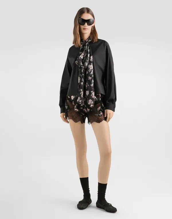 Dolce & Gabbana Poplin Shirt With Scarf Detail
