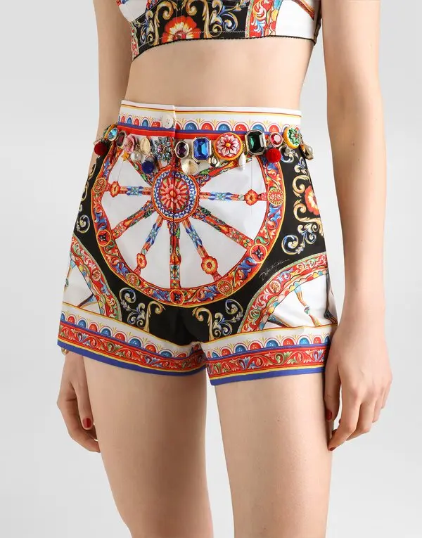 Dolce & Gabbana Carretto-print Poplin Shorts