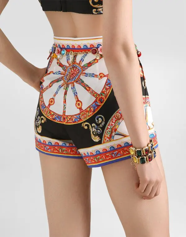 Dolce & Gabbana Carretto-print Poplin Shorts