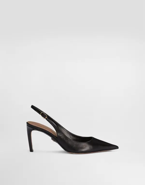 Dolce & Gabbana Polished Goatskin Slingbacks Pumps And Slingback - Black