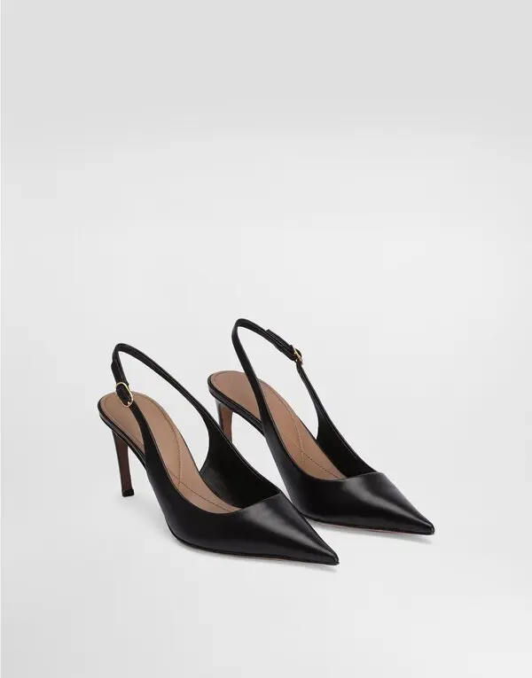 Dolce & Gabbana Polished Goatskin Slingbacks Pumps And Slingback - Black