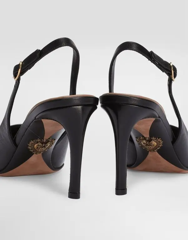 Dolce & Gabbana Polished Goatskin Slingbacks Pumps And Slingback - Black