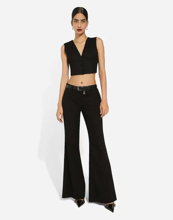 Dolce & Gabbana Cropped Cady Waistcoat With Corset Details