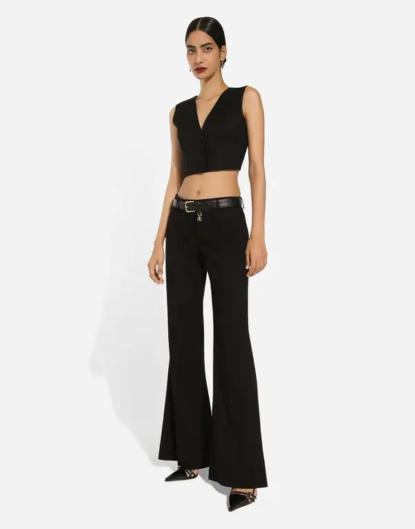 Dolce & Gabbana Cropped Cady Waistcoat With Corset Details