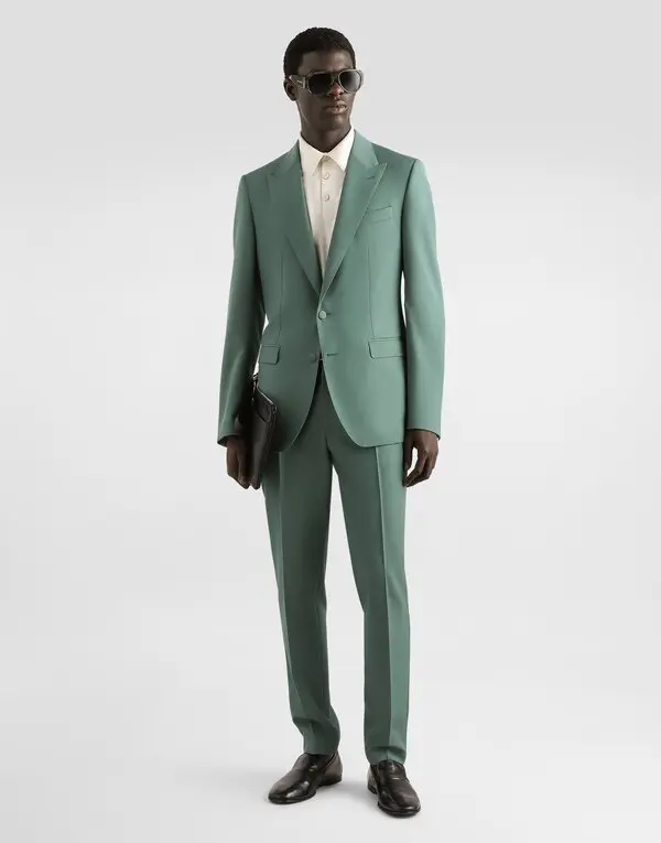 Dolce & Gabbana Single-breasted Wool Poplin Jacket Suits And Blazers - Green