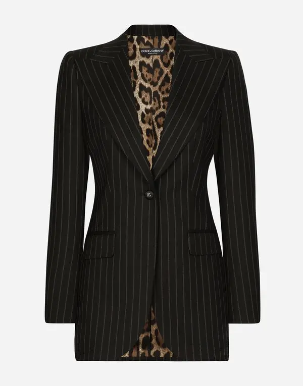 Dolce & Gabbana Single-breasted Pinstripe Wool Turlington Jacket Coats And Jackets
