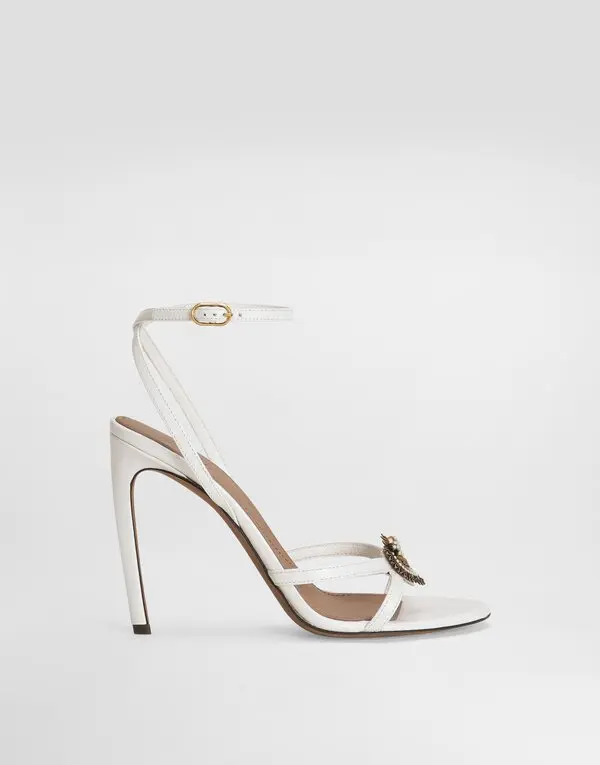 Dolce & Gabbana Devotion Calfskin Sandals Sandals And Wedges - White