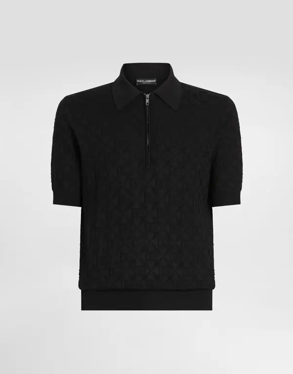 Dolce & Gabbana Silk Polo Shirt With Logo Sweaters And Cardigans