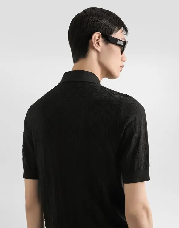 Dolce & Gabbana Silk Polo Shirt With Logo Sweaters And Cardigans
