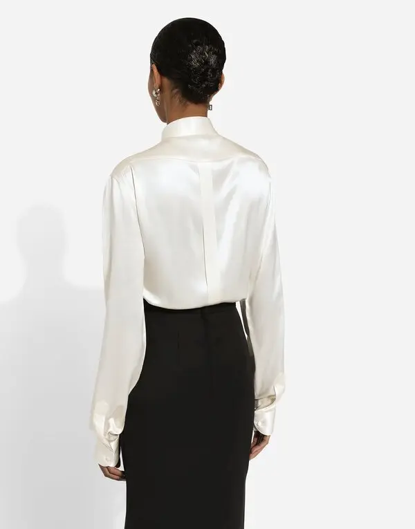 Dolce & Gabbana Silk Shirt With Shirt Front Shirts And Tops Silk
