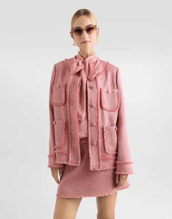 Dolce & Gabbana Single-breasted Raschel Tweed Jacket Blazers
