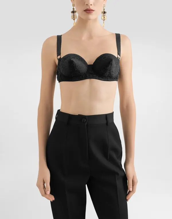 Dolce & Gabbana Lace Balconette Bra With Conical Cups Underwear