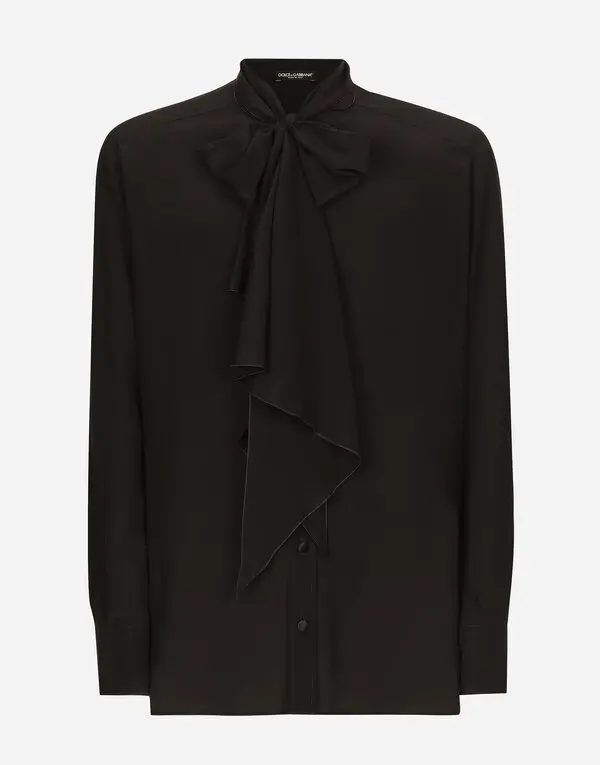 Dolce & Gabbana Oversize Silk Shirt With Pussy-bow Shirts Silk