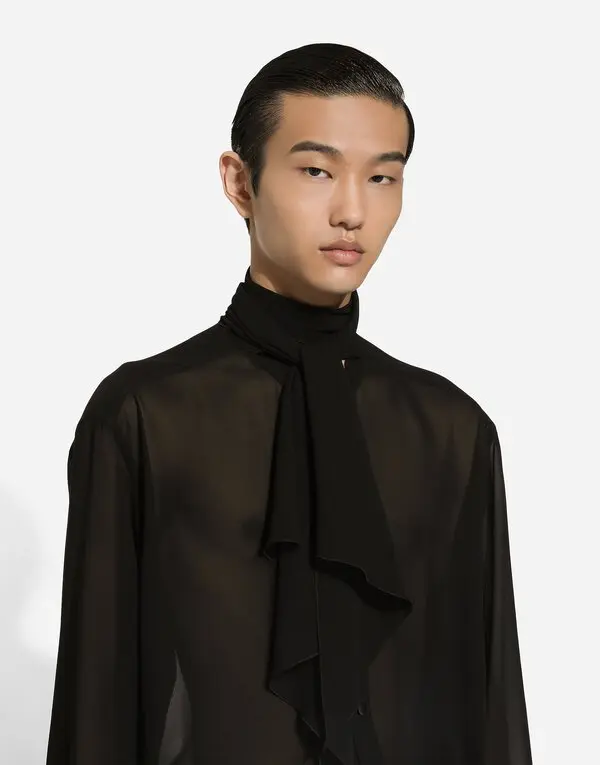 Dolce & Gabbana Oversize Silk Shirt With Pussy-bow Shirts Silk