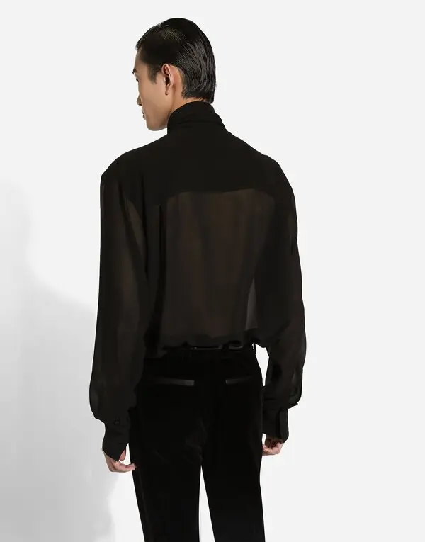 Dolce & Gabbana Oversize Silk Shirt With Pussy-bow Shirts Silk