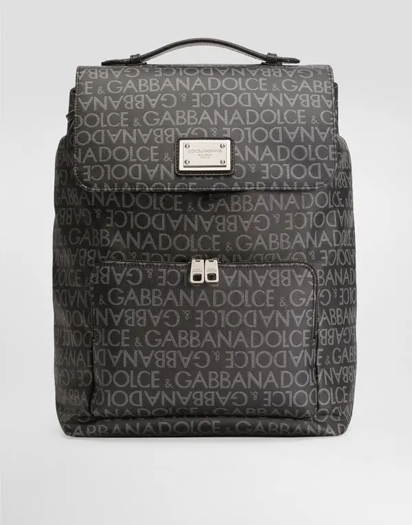 Dolce & Gabbana Coated Jacquard Logo Backpack