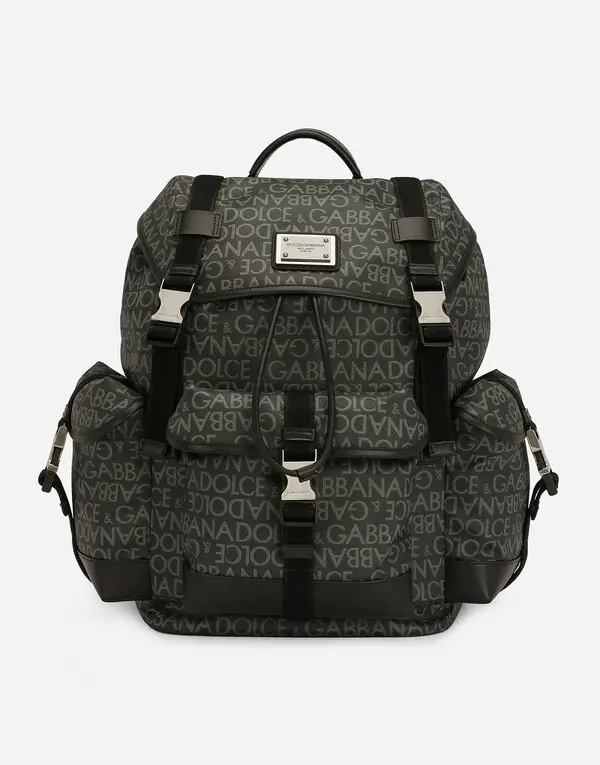 Dolce & Gabbana Coated Jacquard Logo Backpack - Multicolor