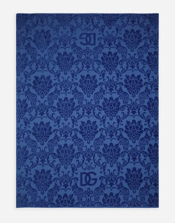 Dolce & Gabbana Beach Towel In Cotton Terry Jacquard Monochrome Towels - Multicolor