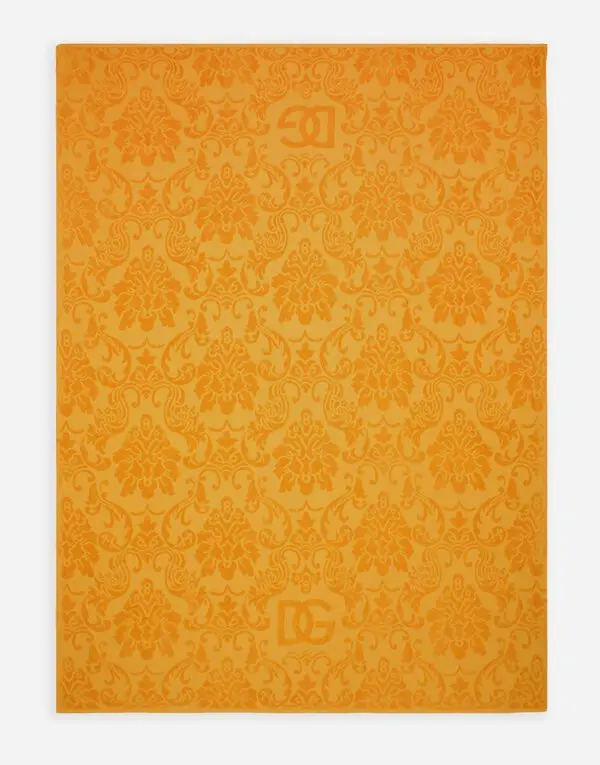 Dolce & Gabbana Beach Towel In Cotton Terry Jacquard Monochrome Towels - Multicolor
